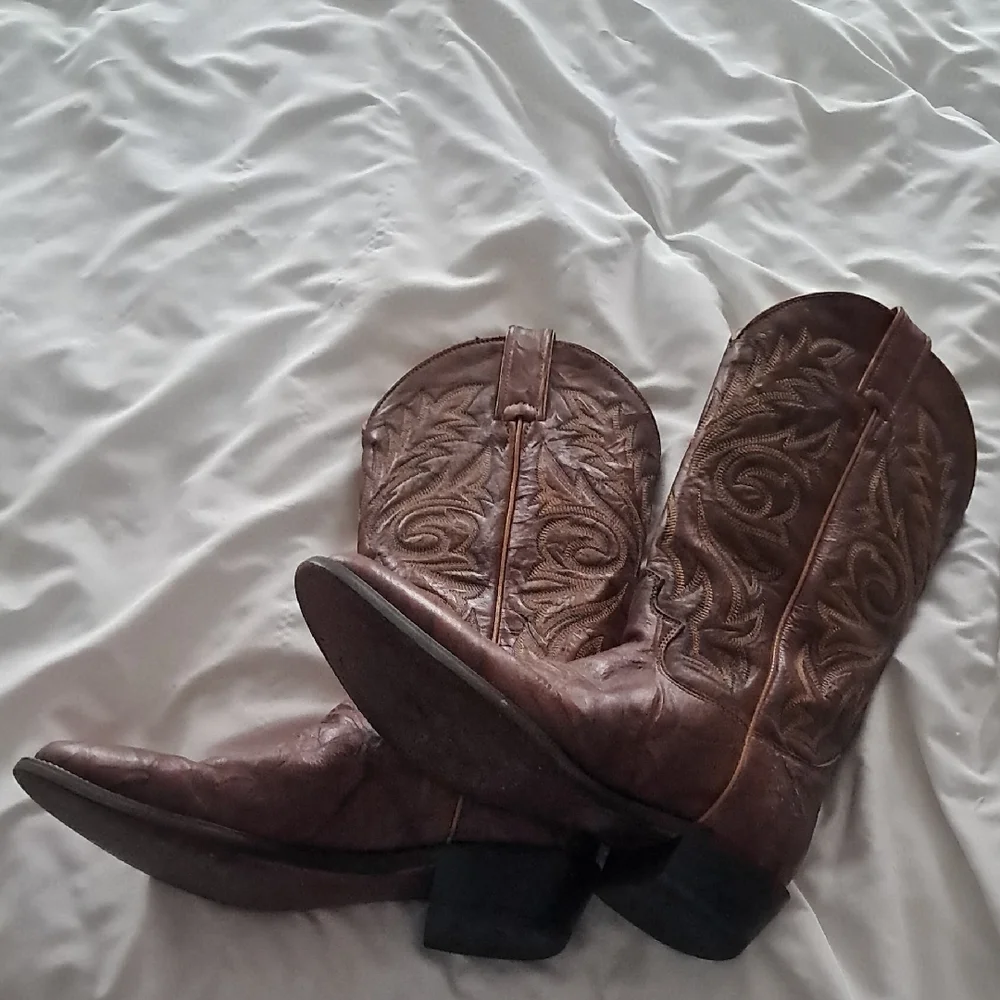 Justin Boots | Shoes | Justin Boots Brown Leather Cowboy Boots | Poshmark